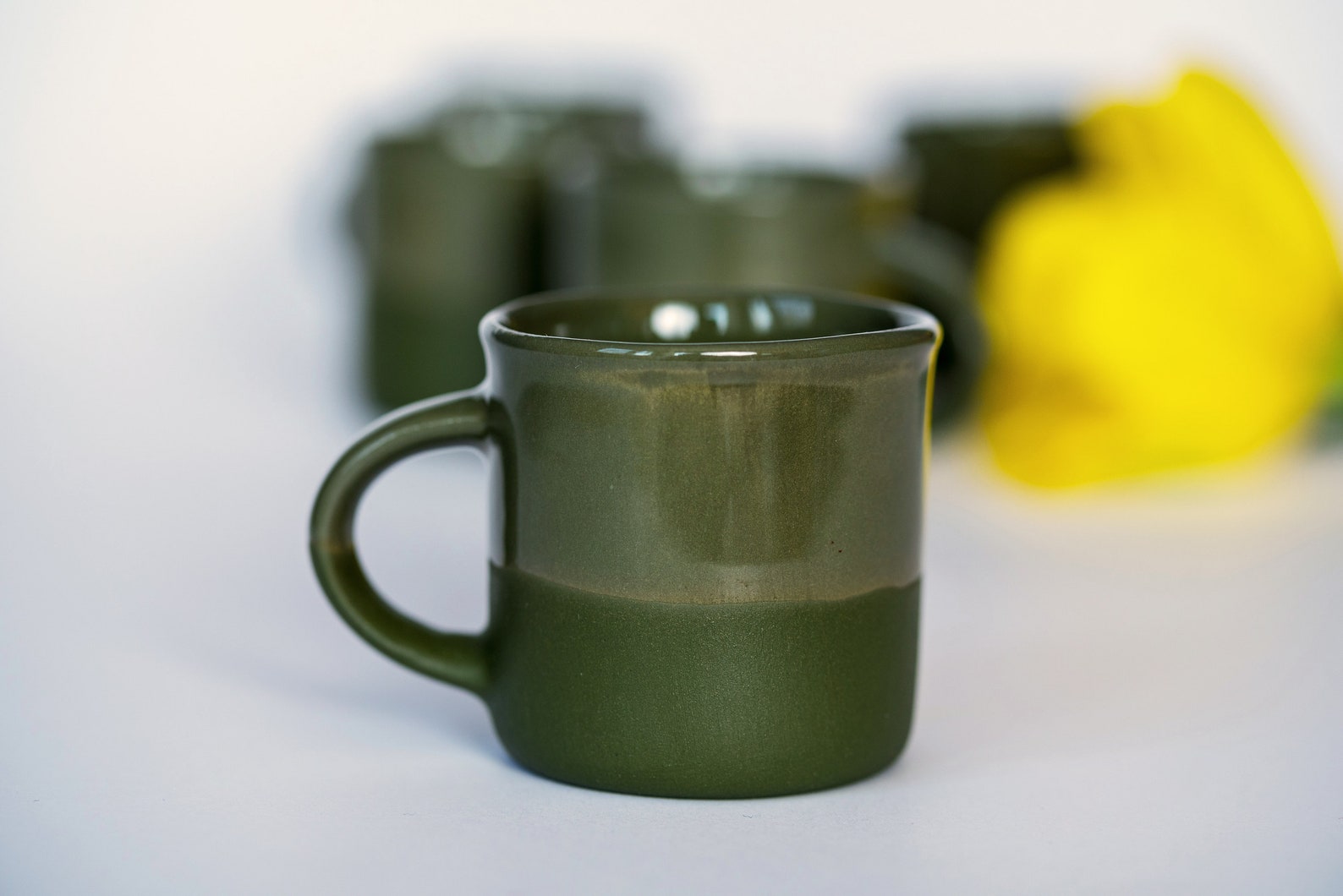 Ceramic Espresso Cups Set GREEN Olivecoffee Lover Gifttiny - Etsy