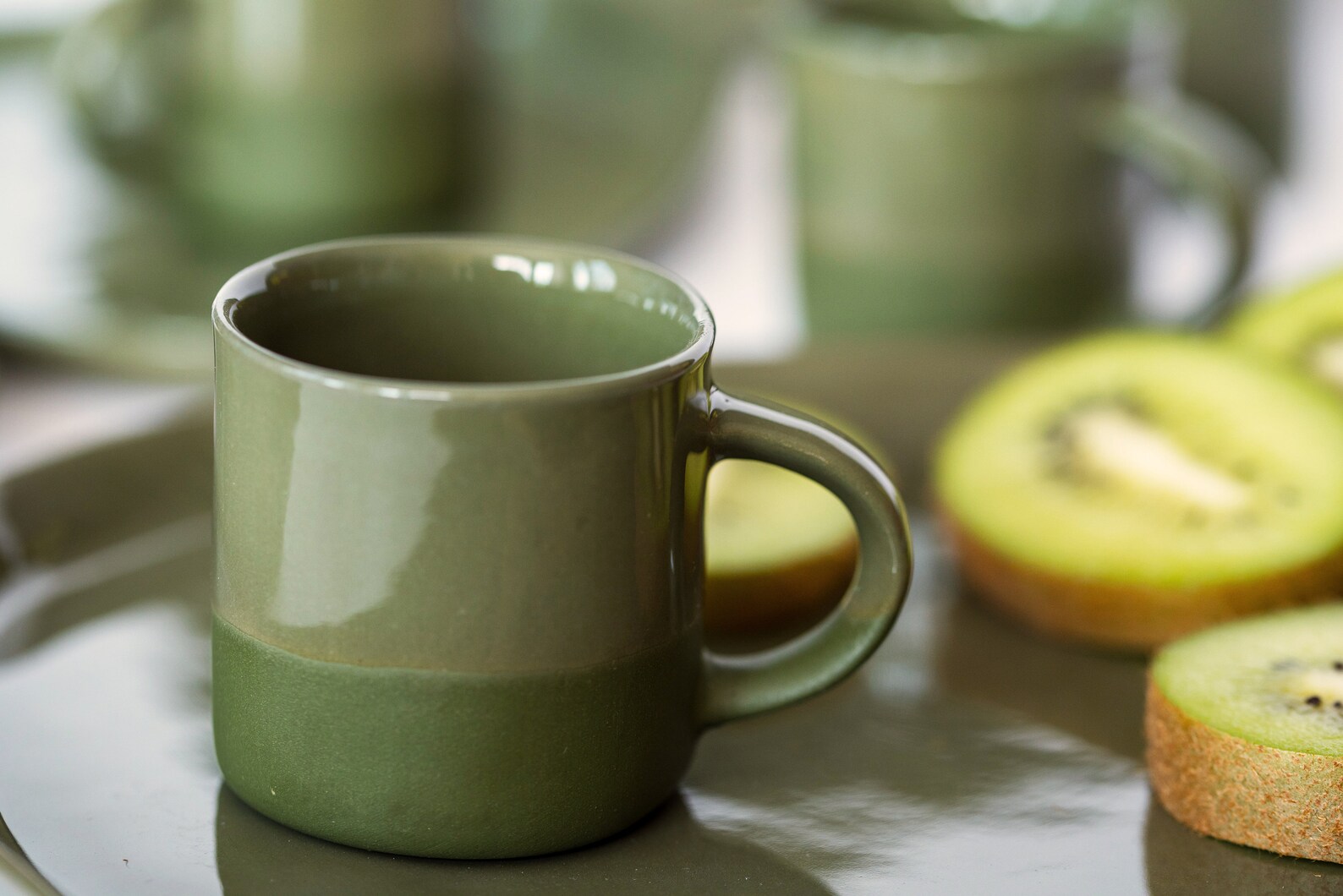 Ceramic Espresso Cups Set GREEN Olivecoffee Lover Gifttiny - Etsy