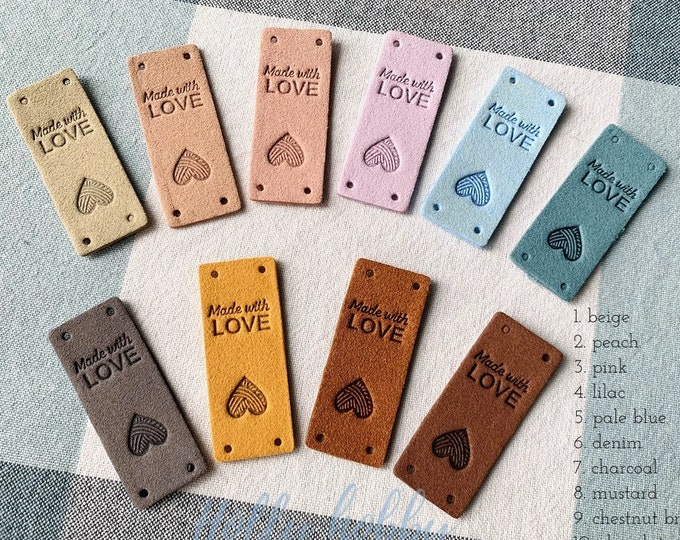 5x Handmade Tags - Made With Love (1 of Each Design) - Etsy