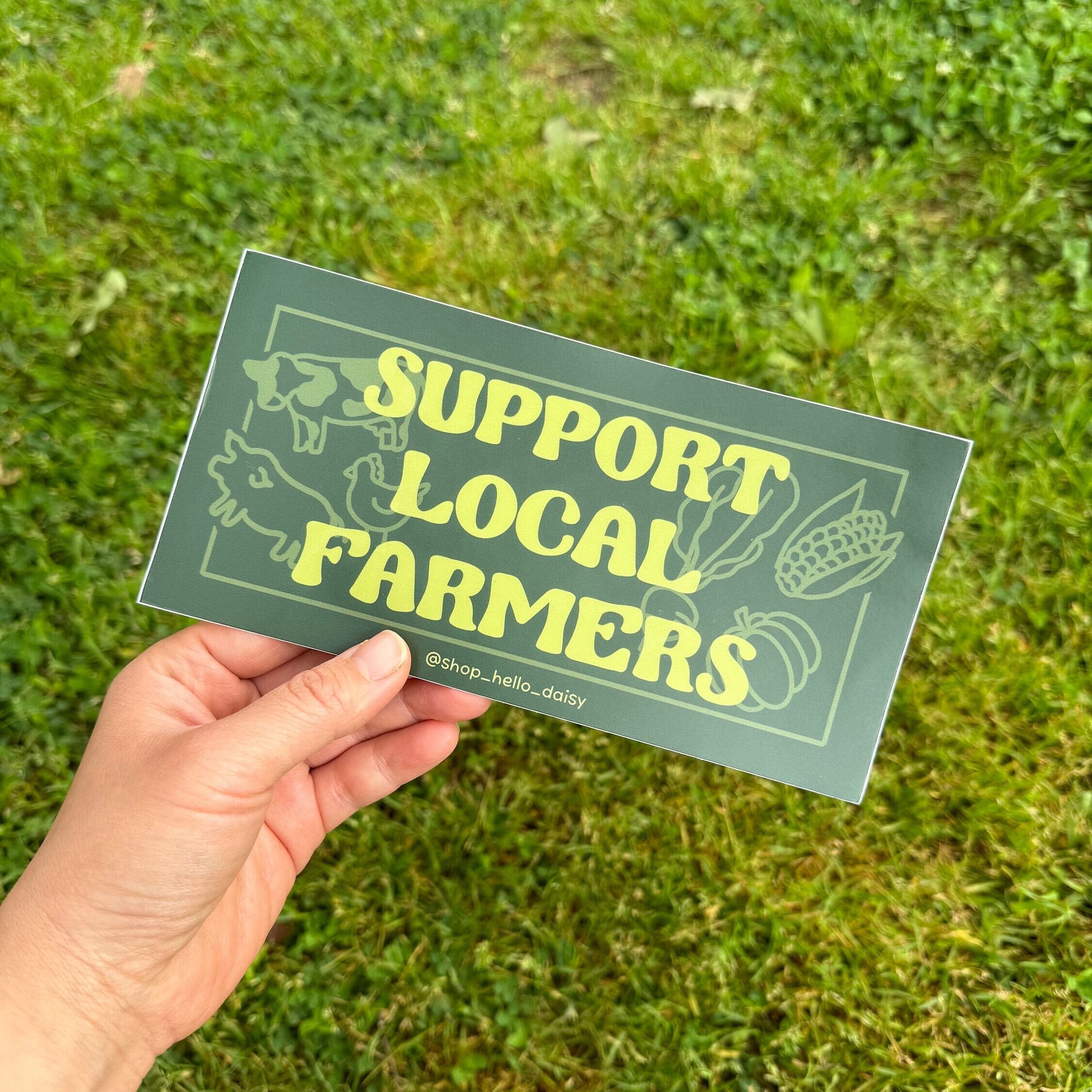 Support Local Farmers Easy Peel Bumper Sticker - Etsy