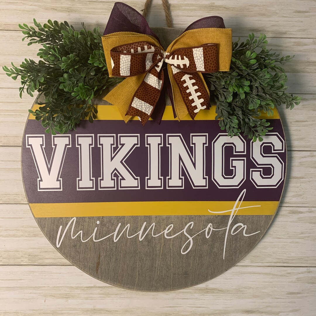 Vikings Door Hanger Vikings Door Sign Viking Round Door Hanger Team ...