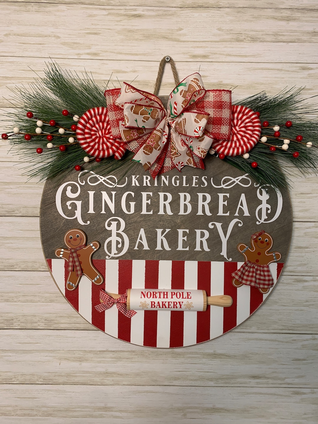 Gingerbread Man Door Hanger Gingerbread Man Door Sign Gingerbread ...