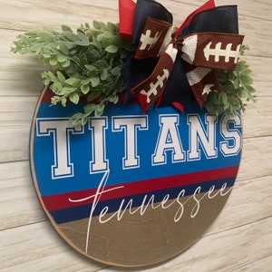Tennessee Titans Door Hanger Tennessee Titans Wreath Tennessee Titans ...