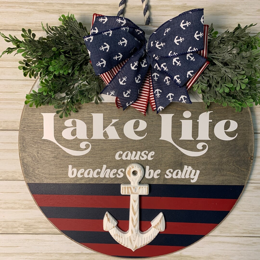 Nautical Lake Door Hanger Lake Life Door Hanger Nautical Door Decor ...