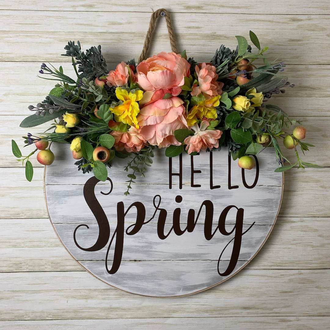 Farmhouse Spring Door Hanger Springtime Door Hanger Spring Porch Decor ...