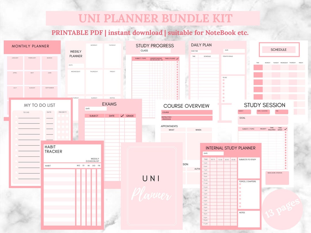 Digital University Planner | Student Planner for College & Uni ...