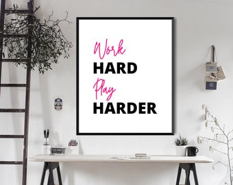 Work Hard Play Harder Funny SVG Instant Download - Etsy