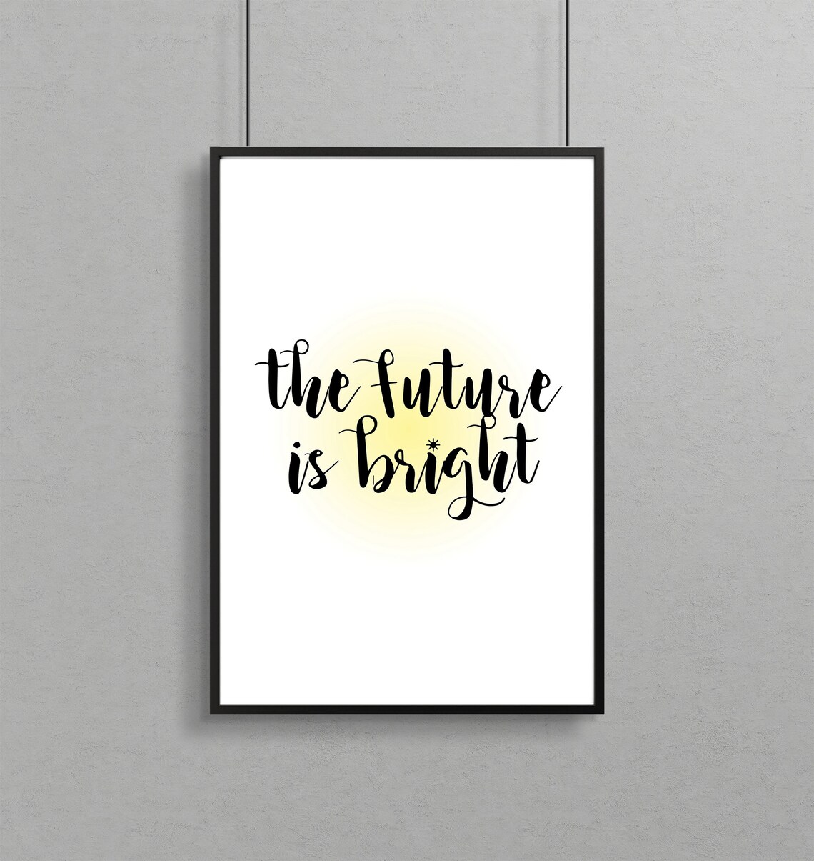 Quote Print Future is Bright Wall Print Minimalist Wall - Etsy