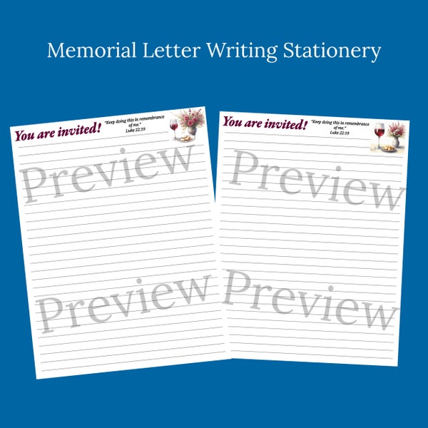 Jw Memorial Letter Writing - Etsy