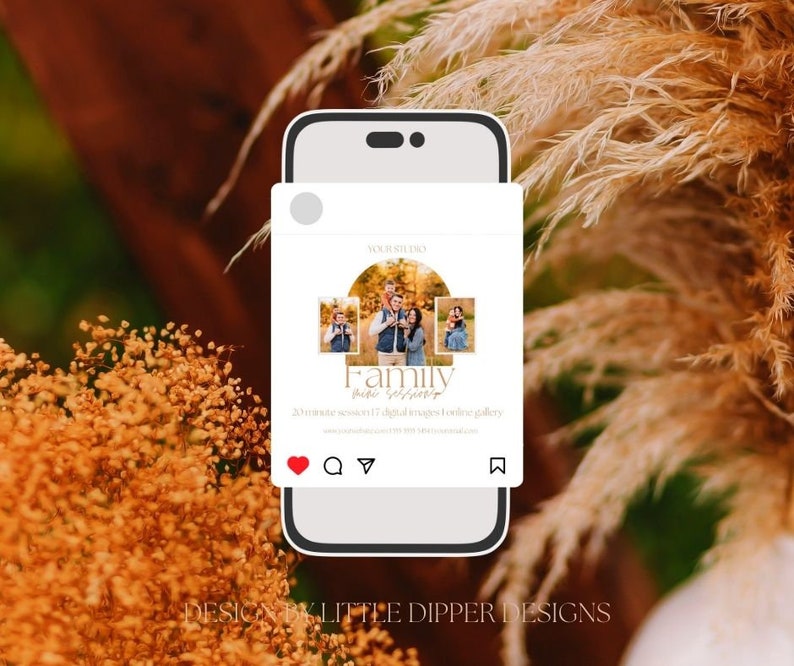 Family Mini Session Canva Template, Photography Marketing, Photoshop ...