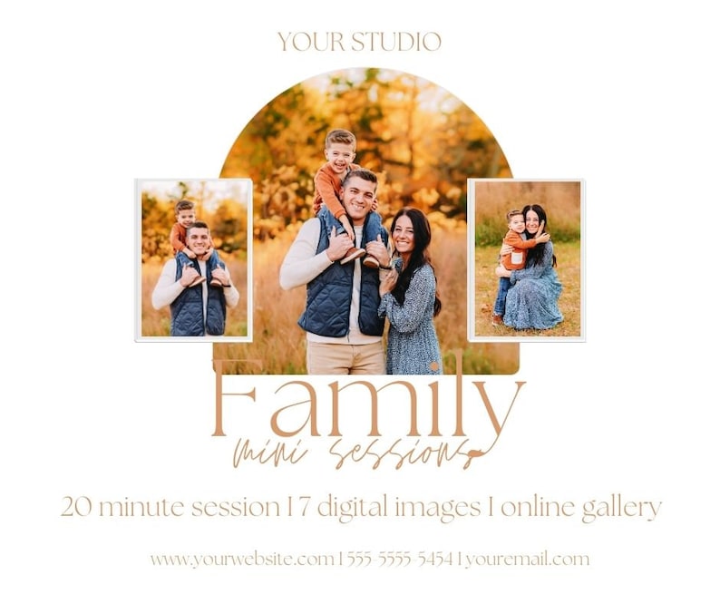 Family Mini Session Canva Template, Photography Marketing, Photoshop ...