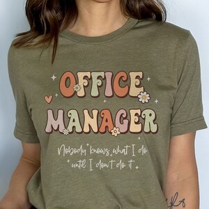 Office Manager Shirt, Front Desk Administration T-shirt, School Admin ...