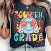 Rainbow Second Grade Shirt, Retro Second Grade Teacher Shirt, Checkered ...
