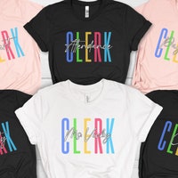 Custom School Clerk Shirt With Name, Personalized Elementary Attendance ...