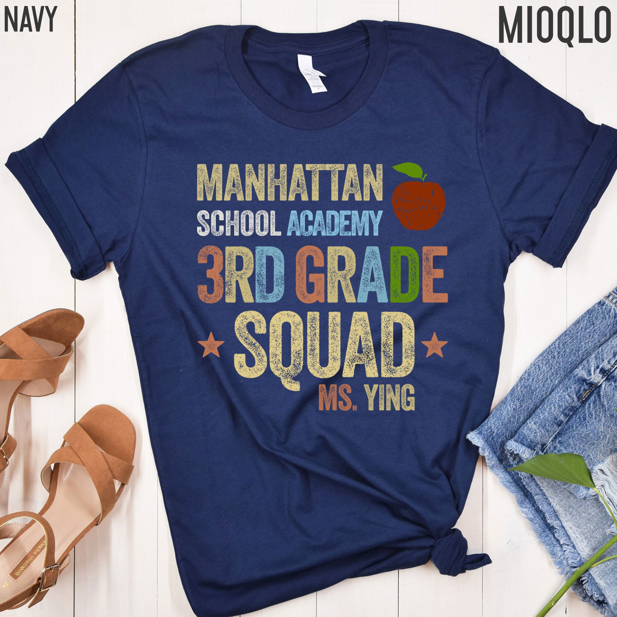 Custom School Name Shirt Third 3rd Grade Personalized - Etsy