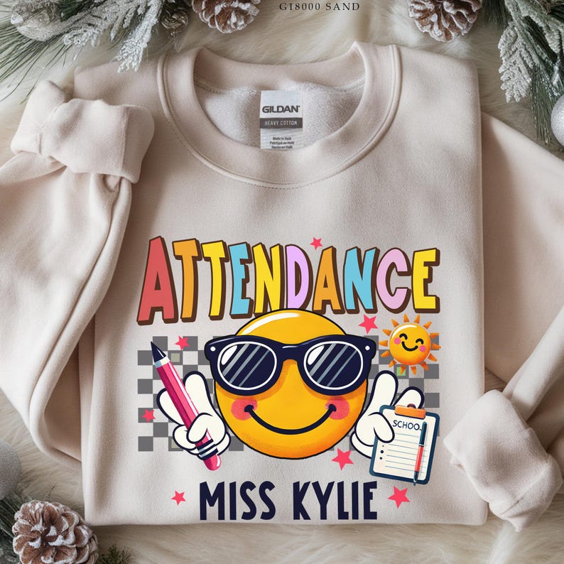 Custom School Attendance Shirt, Retro Front Office Shirt, Checkered ...