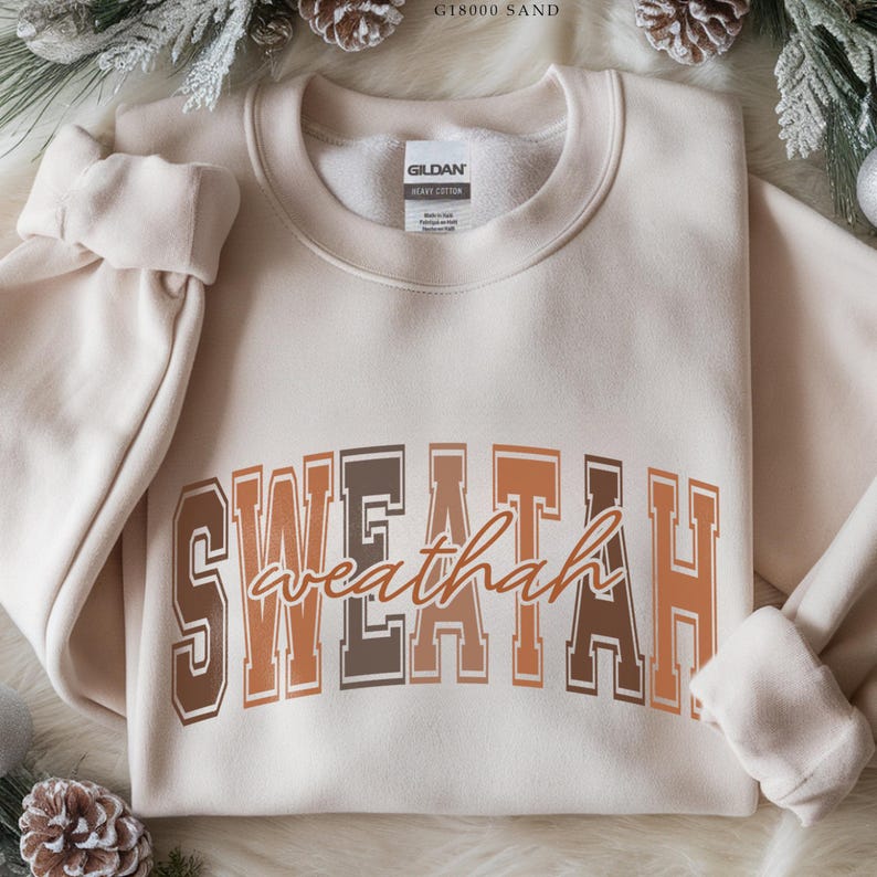 Sweatah Weathah Sweatshirt, Boho Fall Sweater, Mom Retro Fall Crewneck ...