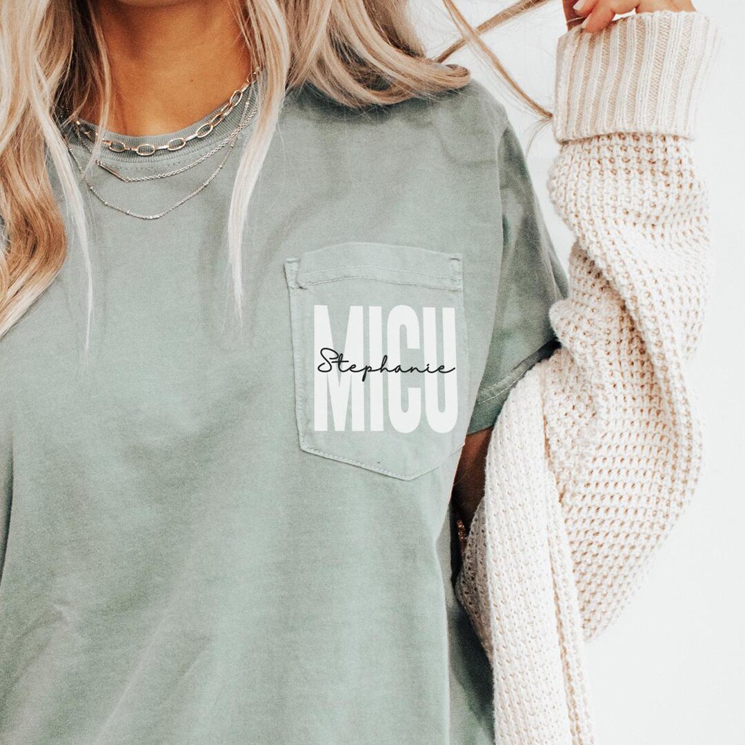 Comfort Colors® Custom MICU Nurse Pocket Shirt, RN Pocket T-shirt ...