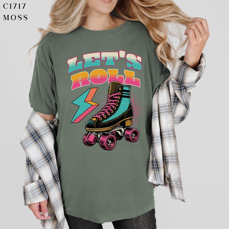 Comfort Colors® Let's Roll Shirt, Fun Roller Skate Shirt, Retro Summer ...