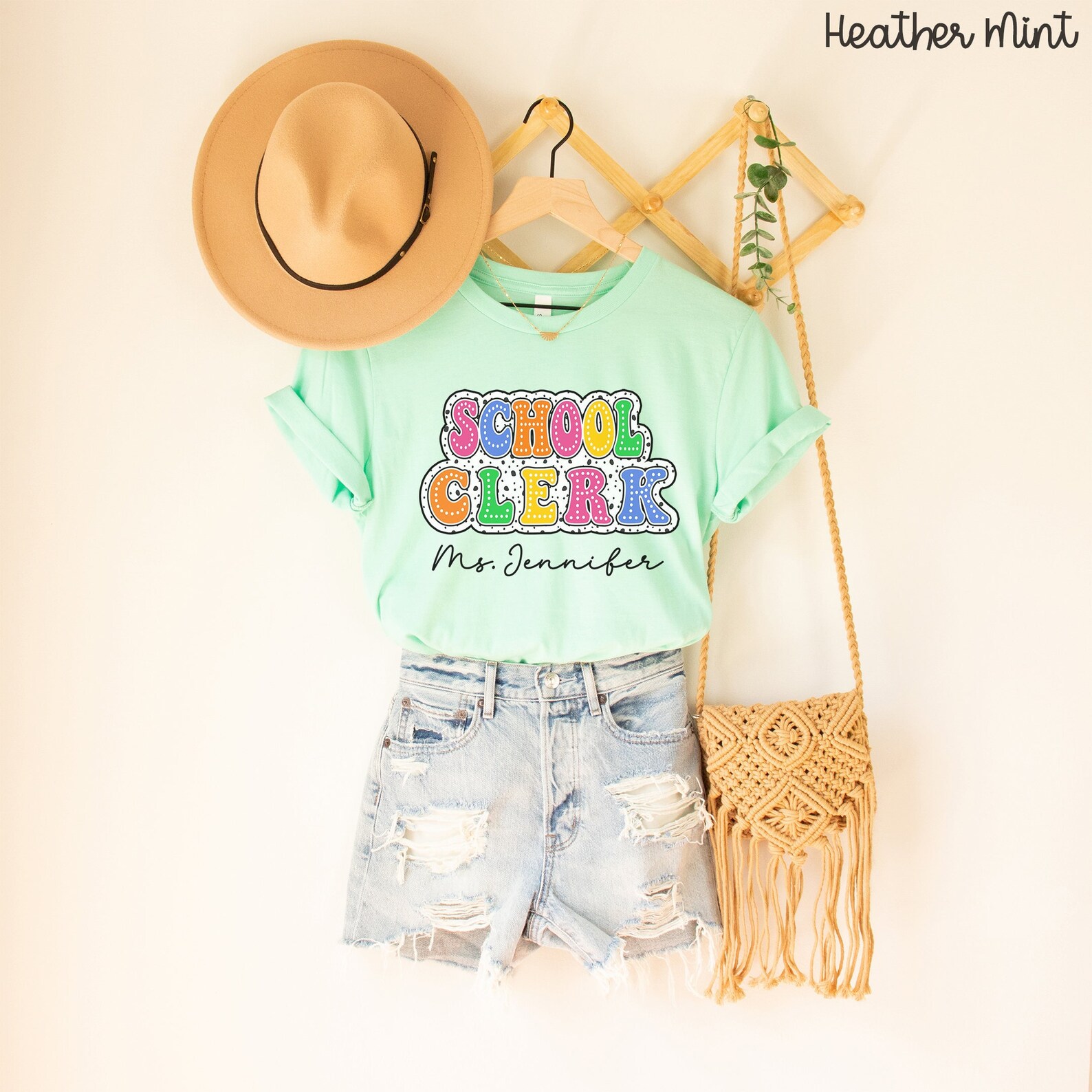 Custom School Clerk Shirt With Name, Personalized Elementary Attendance ...