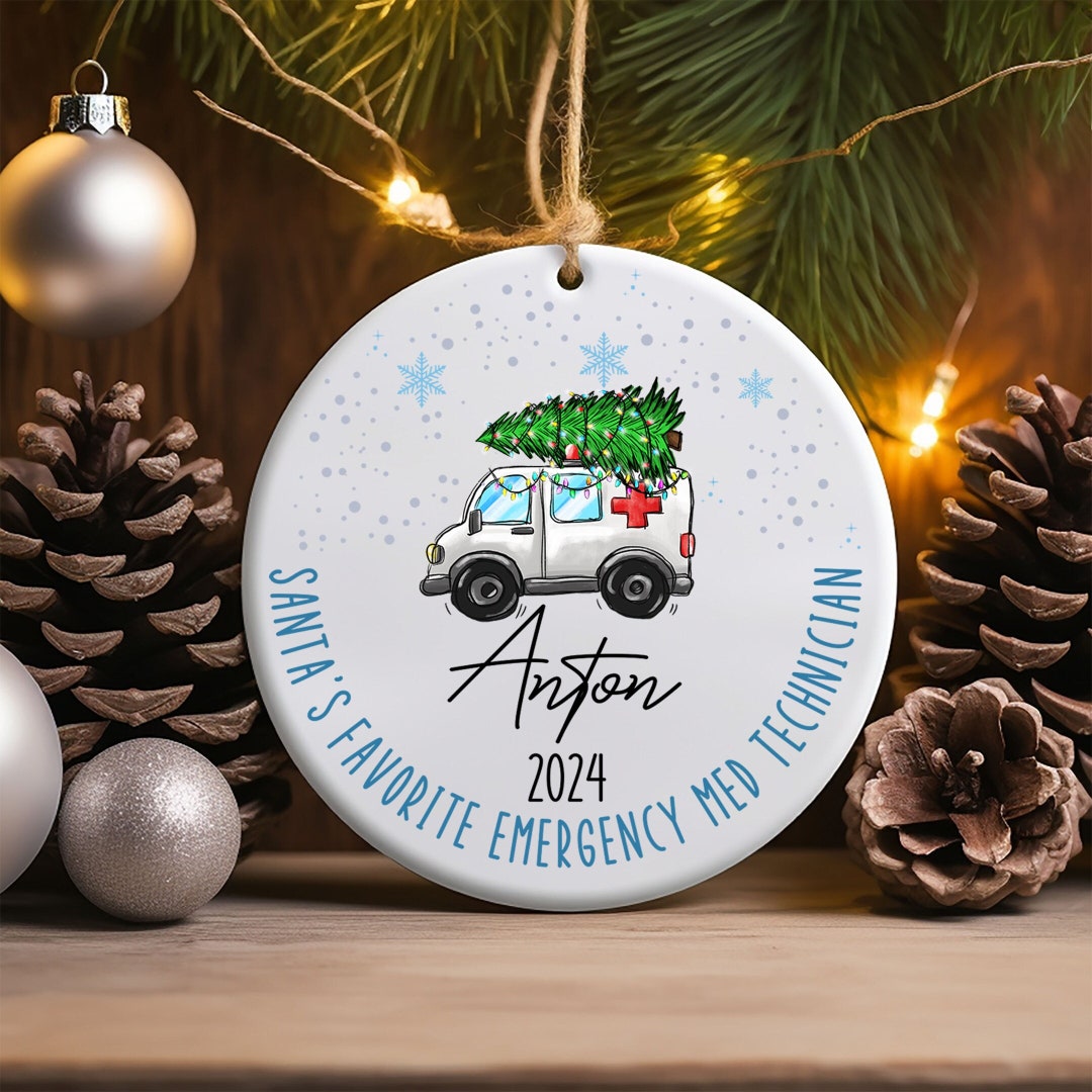 Personalized Emergency Medical Technician Ornament, Ceramic Keepsake ...