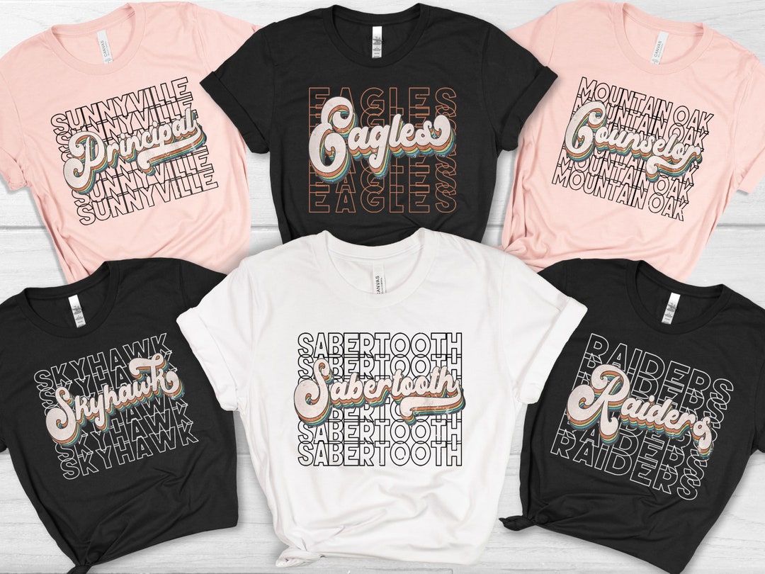 Custom Mascot Shirt, Custom School Shirt, Retro School Team Shirt, Team ...