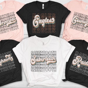Custom Mascot Shirt, Custom School Shirt, Retro School Team Shirt, Team ...