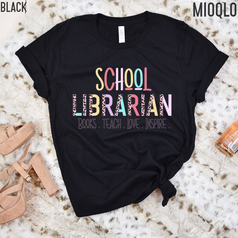School Librarian Shirt Half Leopard Librarian Shirt Gift for - Etsy