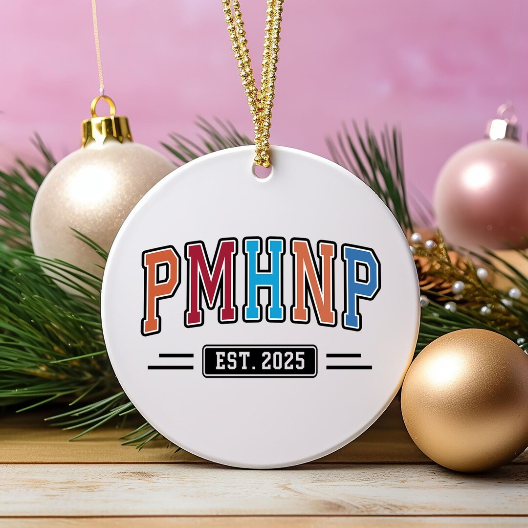 PMHNP Nurse Graduation Ornament 2025, Custom Varsity College Nurse ...