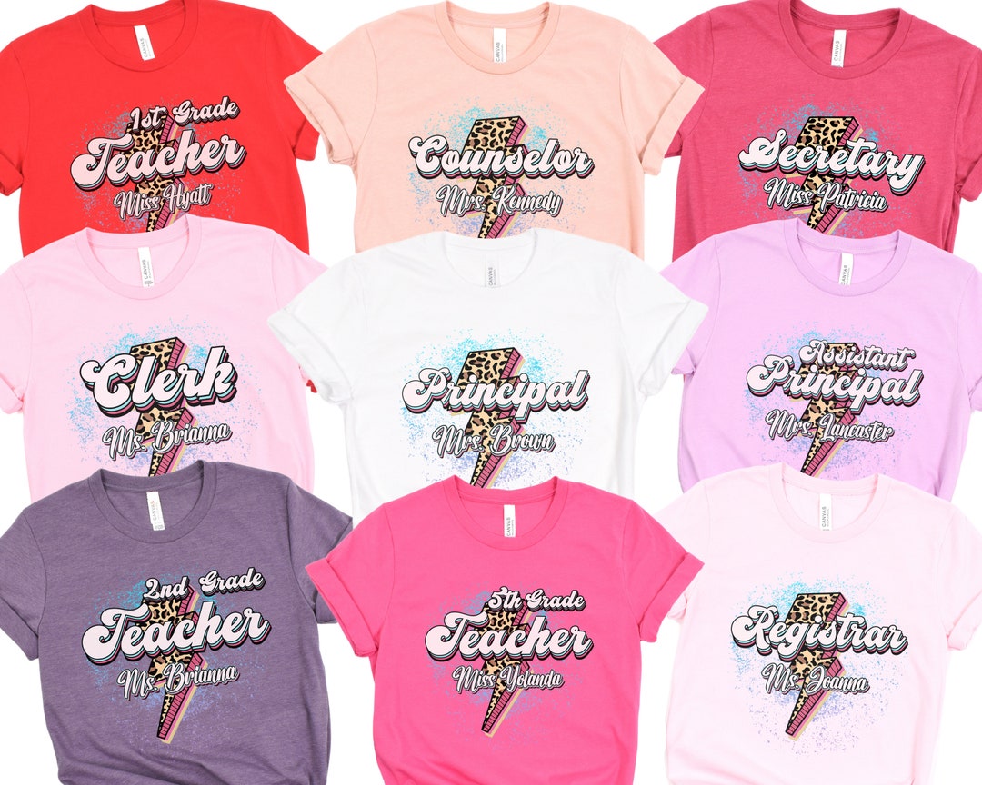 Custom School Staff Shirt, Personalized Elementary Admin Squad Matching ...