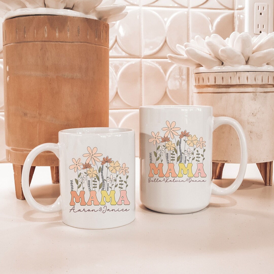 Custom Mama Coffee Mug With Names, Custom Mom Mug With Kids Names ...