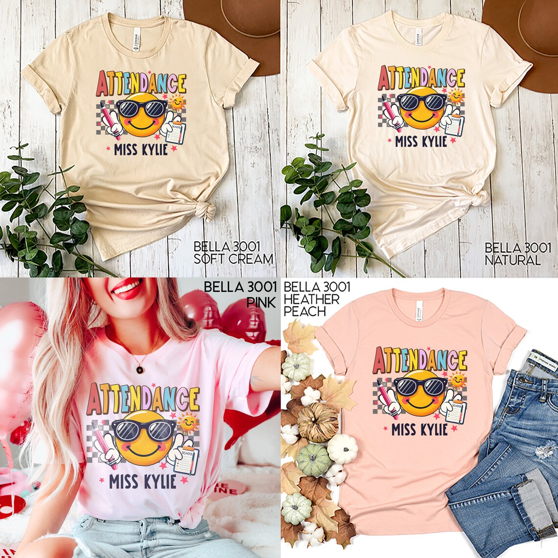 Custom School Attendance Shirt, Retro Front Office Shirt, Checkered ...