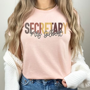 School Secretary Shirt, Custom Secretary T-shirt, Personalized ...