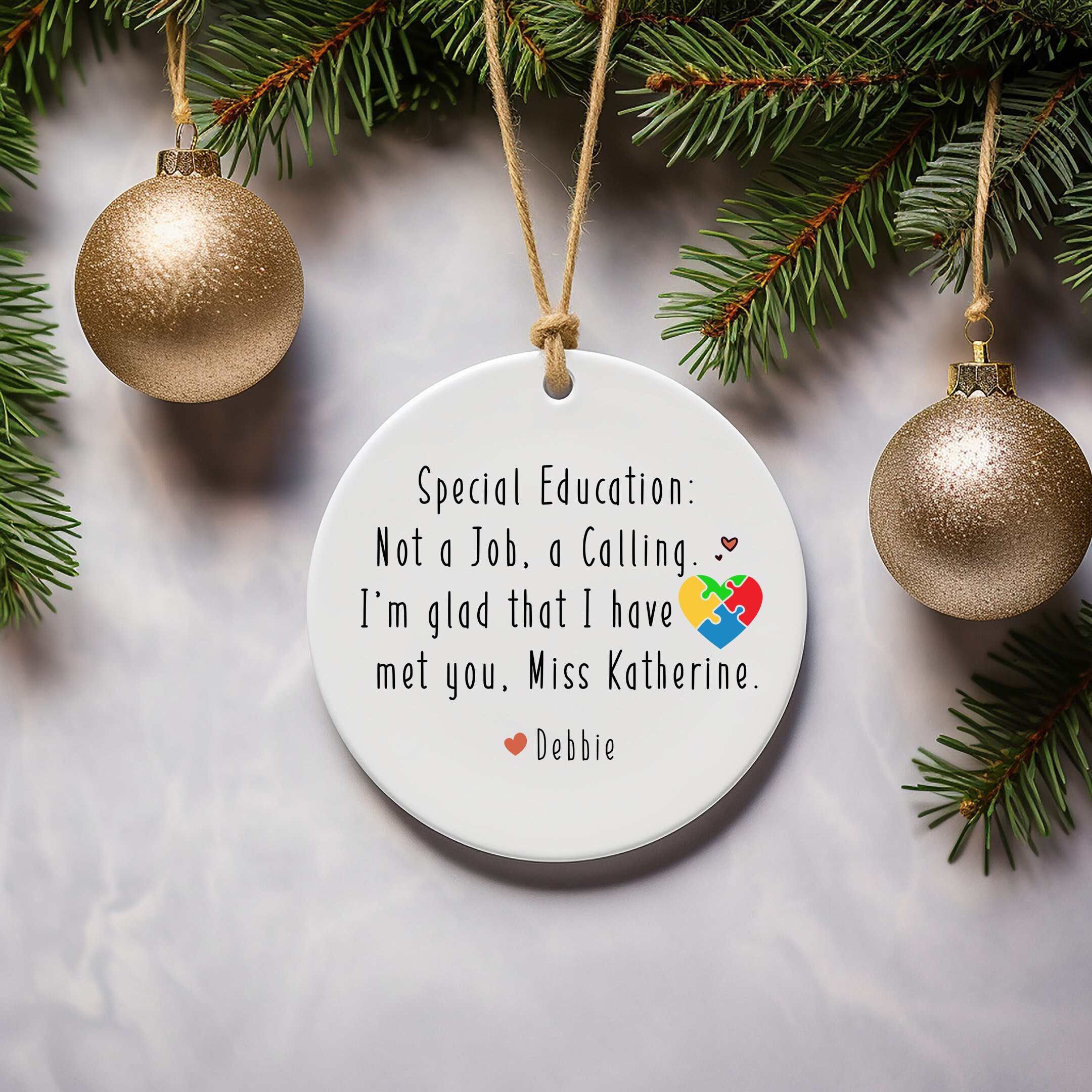 Personalized Special Ed Christmas Ornament, Custom Name Speducator ...