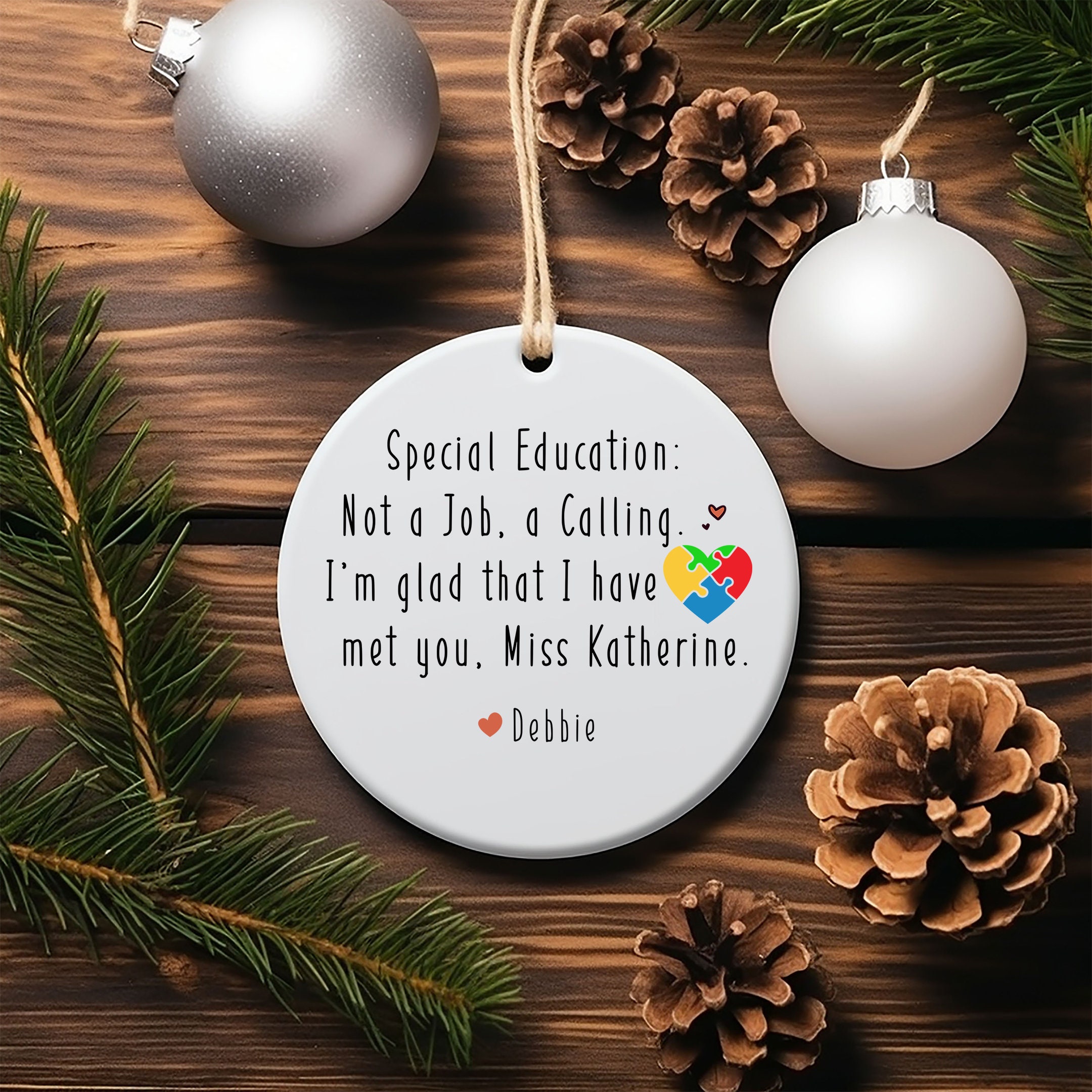 Personalized Special Ed Christmas Ornament, Custom Name Speducator ...