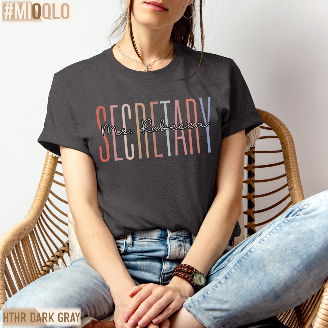 Personalize Secretary Shirt, Custom School Secretary Tshirt, Custom ...