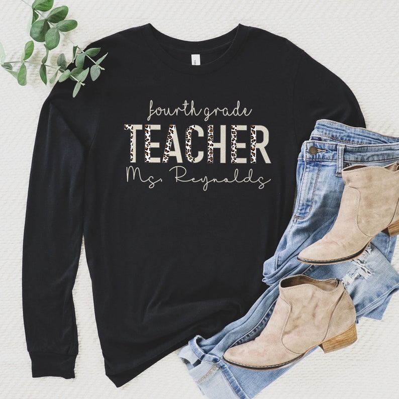 Custom Name Teacher Fourth Grade Shirt Personalized 4th Grade - Etsy