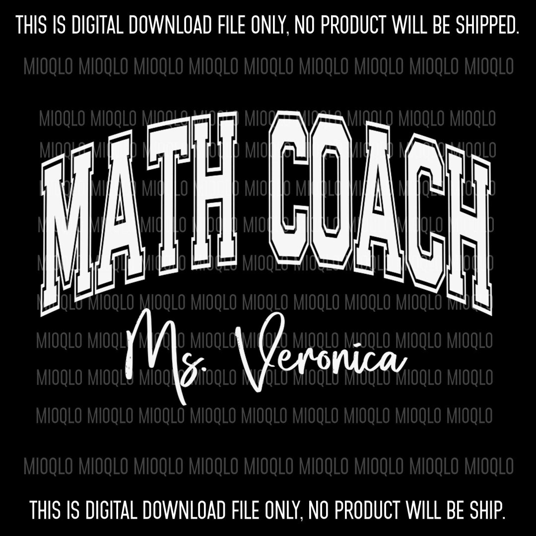 Custom Name Math Coach Digital Download, Personalized Mathematician ...