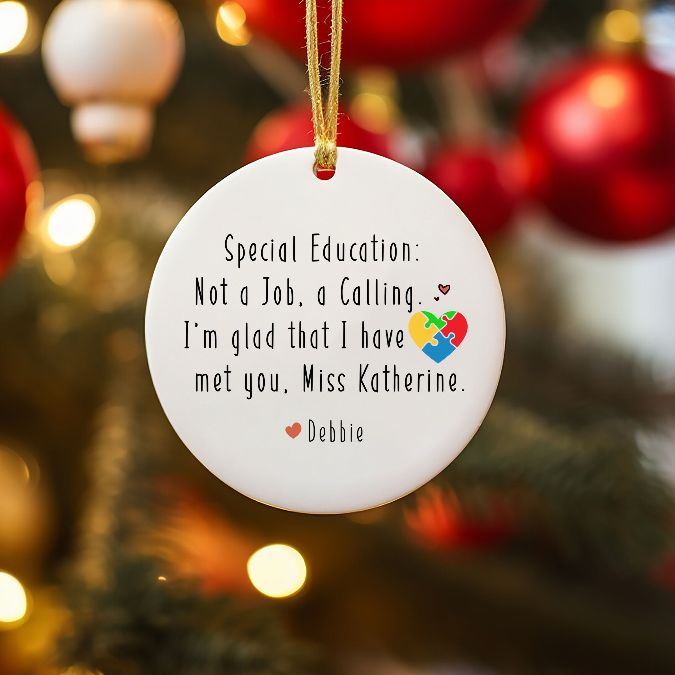 Personalized Special Ed Christmas Ornament, Custom Name Speducator ...