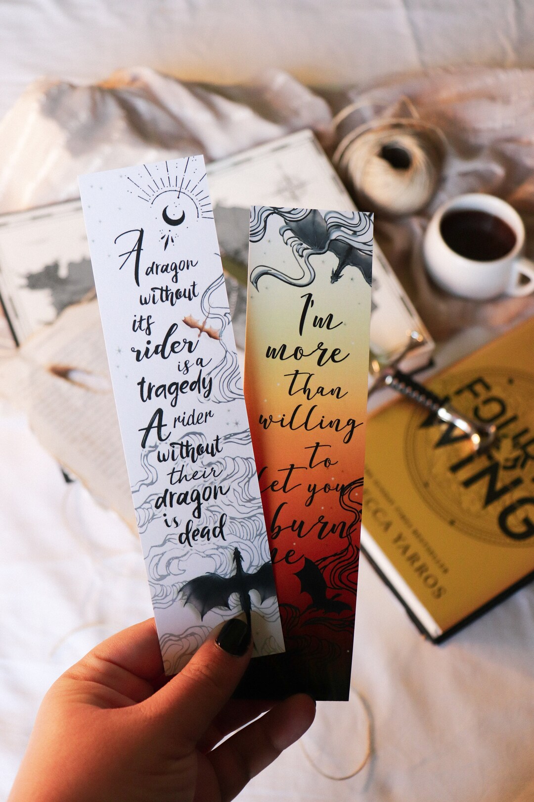 Fourth Wing & Iron Flame Bookmark Bundle Rebecca Yarros, Double Sided ...