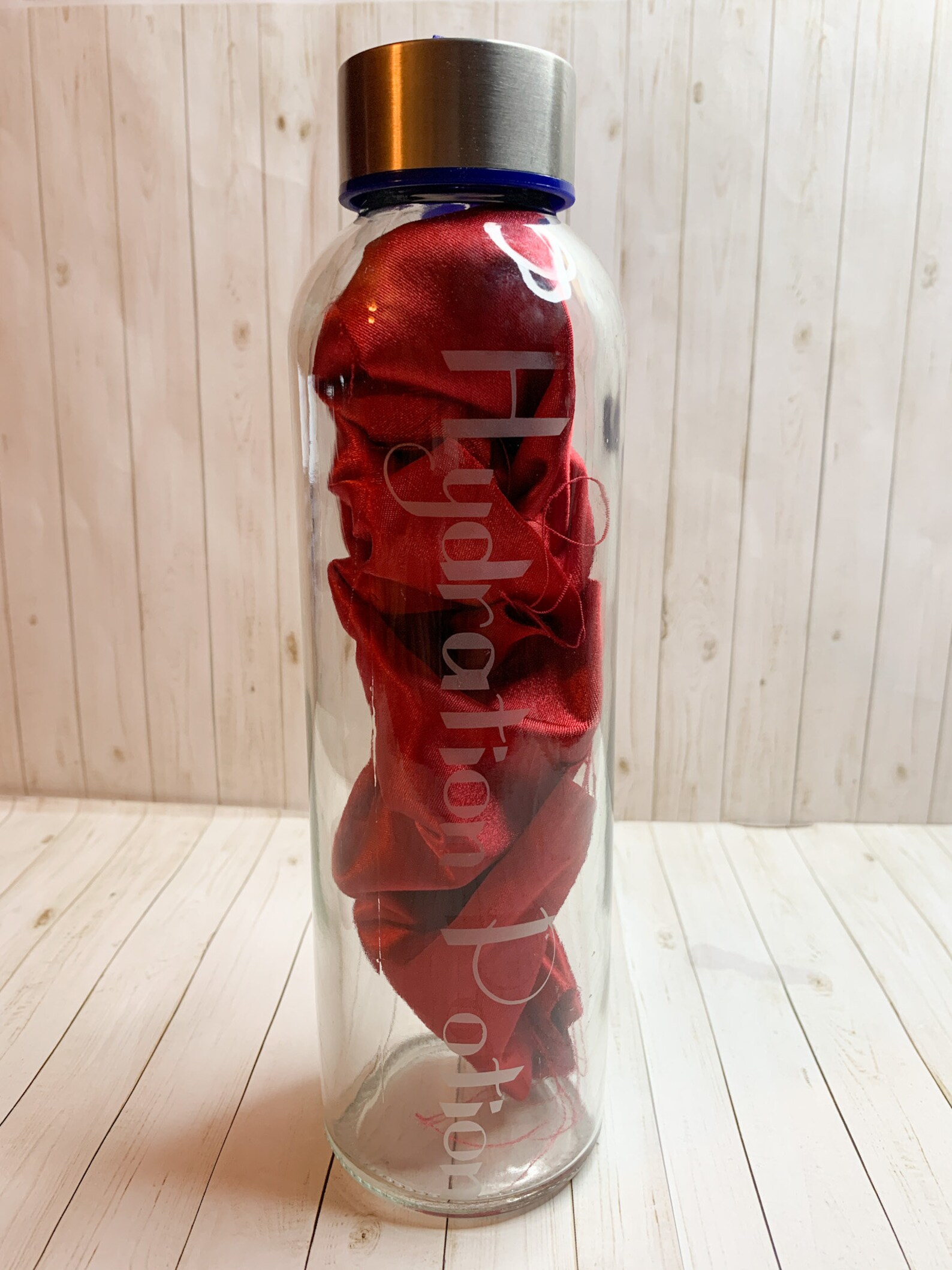 Personalized Glass Water Bottle, Etched Water Bottle With Sleeve ...