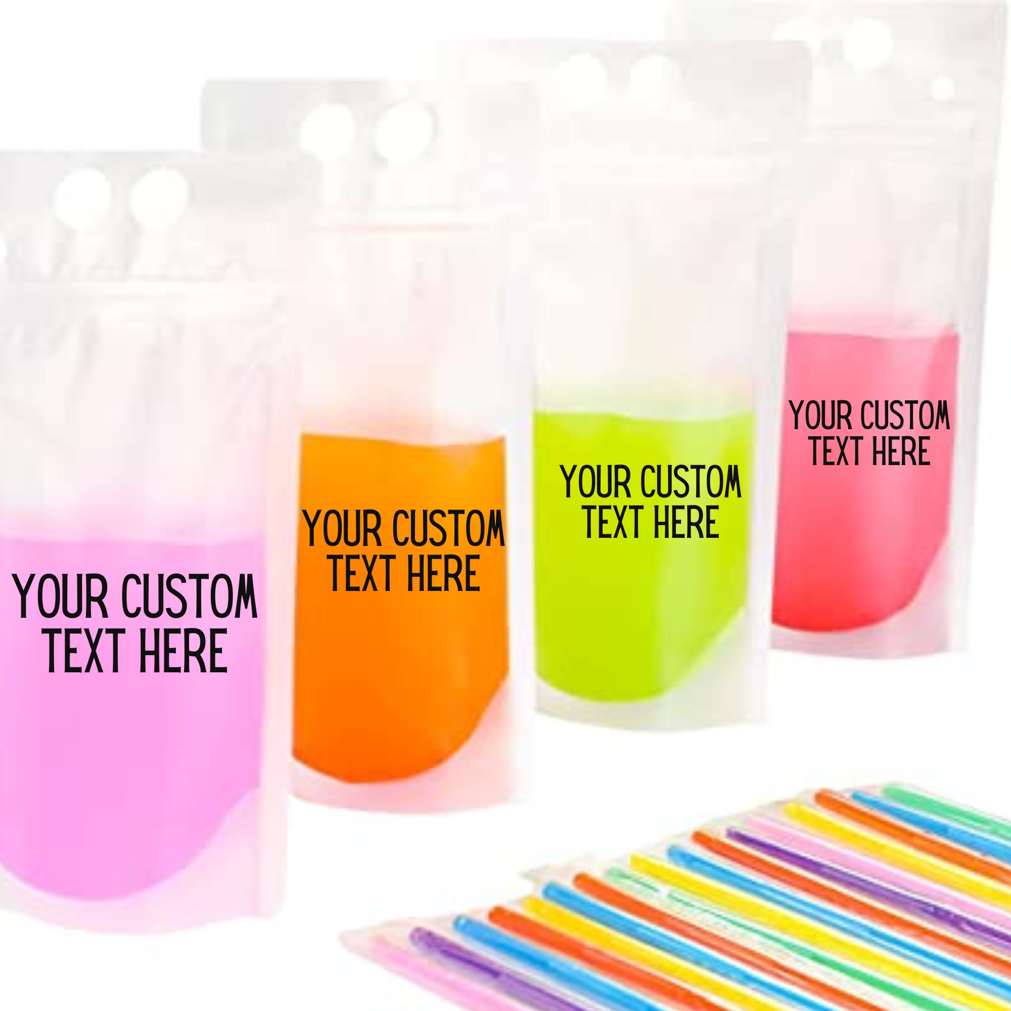 Party Drink Pouch With Straw, Adult Beverages, Juice Bag, Bachelorette ...