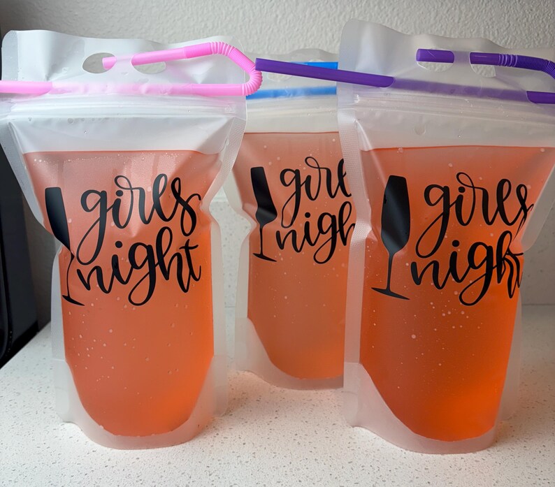 Party Drink Pouch With Straw, Adult Beverages, Juice Bag, Bachelorette ...
