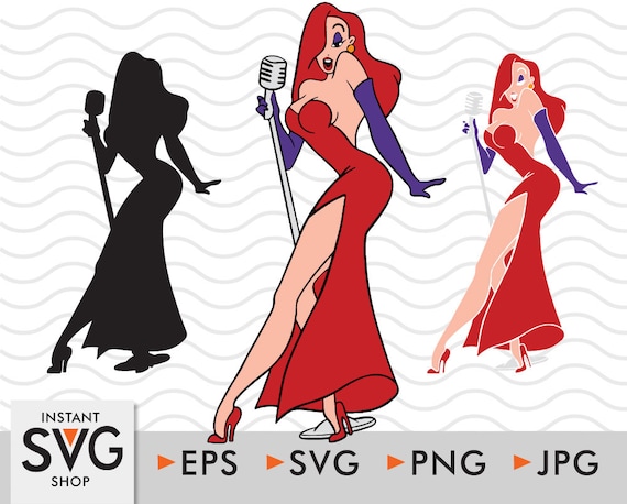 Jessica Rabbit clipart silhouette,Jessica Rabbit Instant Download ...