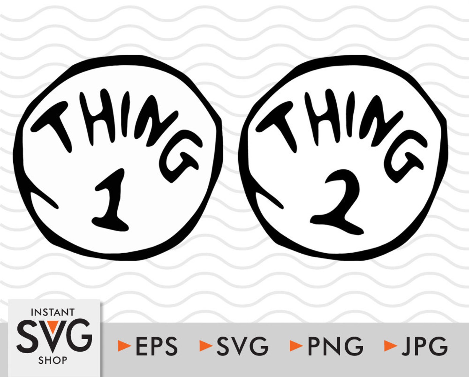 Dr Seuss Thing 1 & Thing 2 SVG cut Files Cricut Silhouette | Etsy