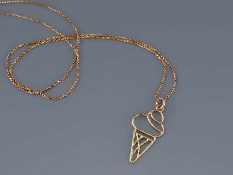 Ice Cream Cone Necklace Golden Ice Cream Cone Minimalist - Etsy Ice Cream Cone Necklace Golden Ice Cream Cone Minimalist - Etsy