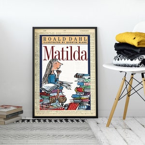Printable Book Cover of Matilda by Roald Dahl, Literary Poster ...