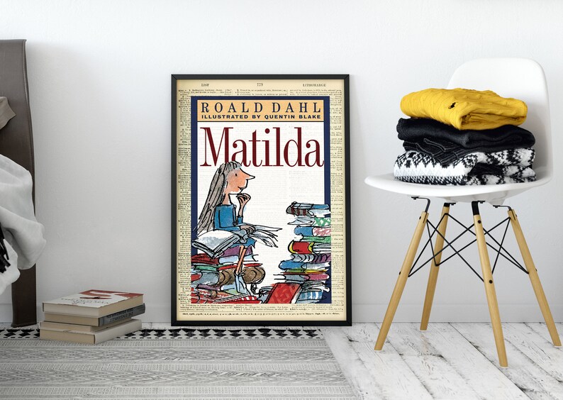 Printable Book Cover of Matilda by Roald Dahl, Literary Poster ...