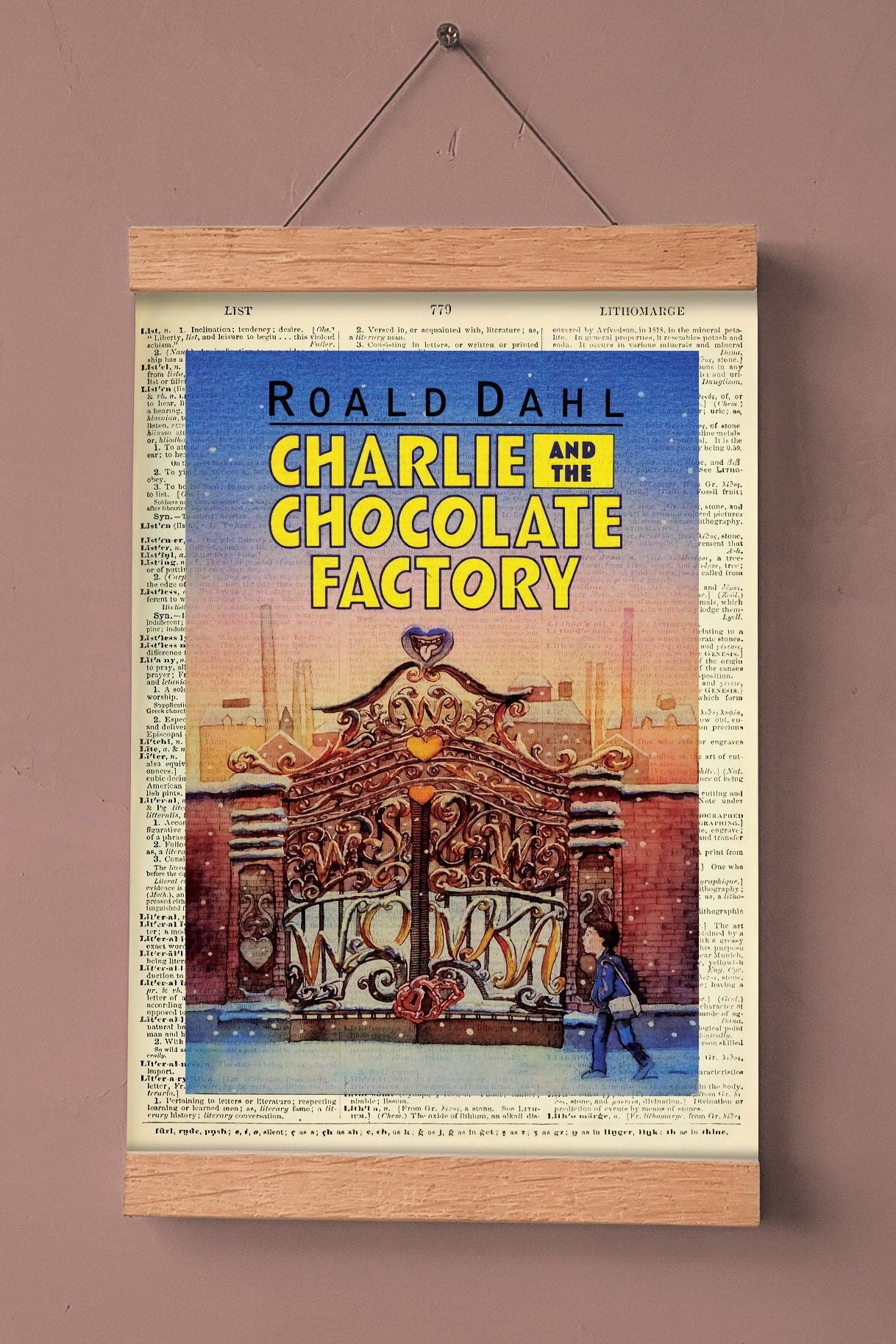 Charlie & The Chocolate Factory Printable Book Cover, Roald Dahl Print ...