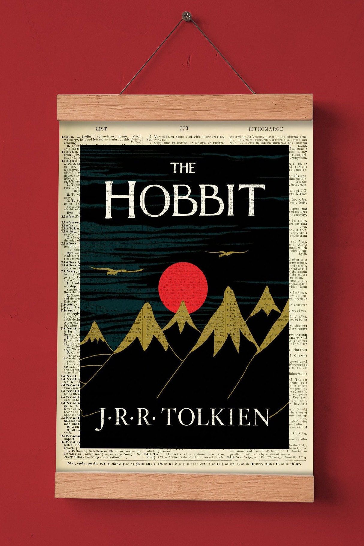 The Hobbit Printable Book Cover, J.R.R.Tolkien Print, Literary Poster ...